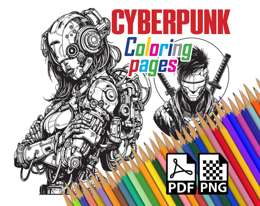 Cyberpunk Coloring Pages, Cyberpunk Coloring Book, 25 Printable ...
