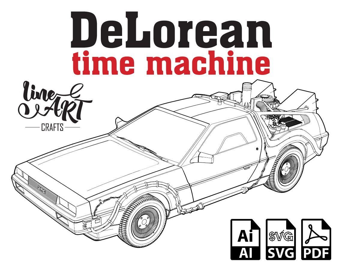 Delorean Time Machine Vector Svg Delorean SVG DMC Delorean - Etsy