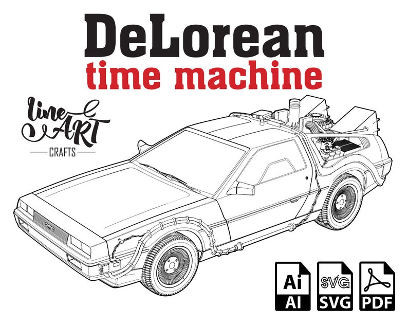 Delorean Time Machine Vector Svg Delorean SVG DMC Delorean - Etsy