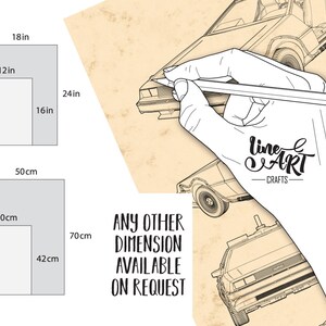 Delorean Blueprint, Delorean Time Machine Blueprint, Delorean DMC ...