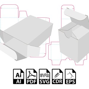 Box Templates Vector Files / Envelope Templates Vector / Box | Etsy