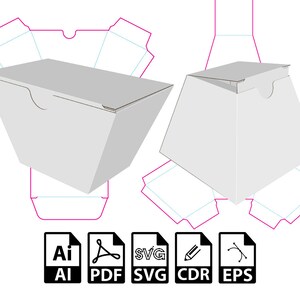 Box Template SVG Vector Files Vol.2 Lunch Box Svg Pdf Cdr - Etsy