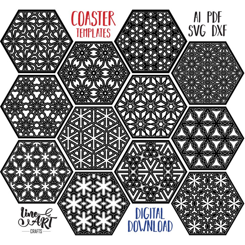 Hexagon Coasters - Etsy