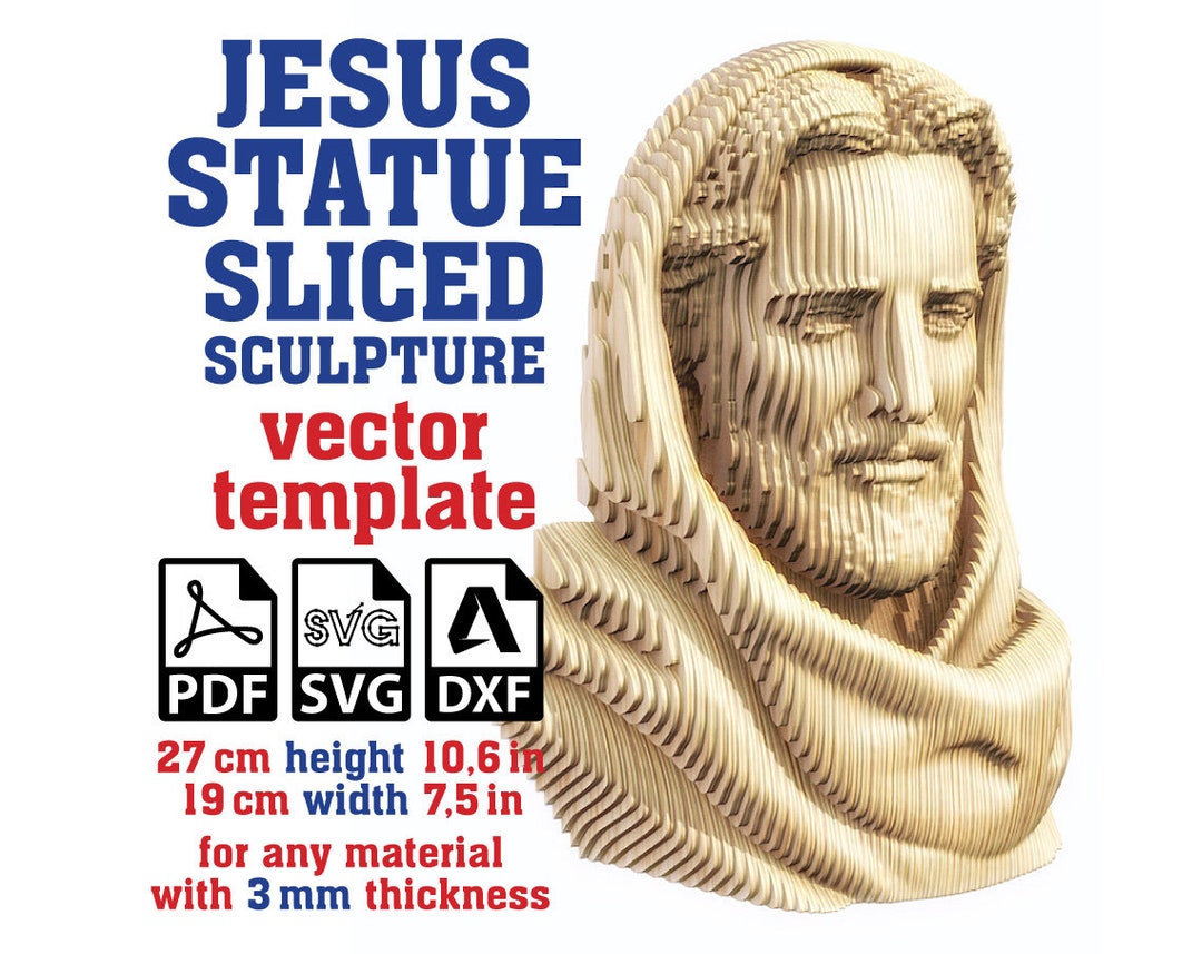 Jesus Statue Sliced Vector Template, Jesus Sculpture, Parametric Jesus ...