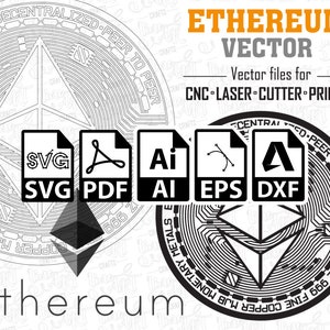 Ethereum Svg Vector, ETH, Ethereum Vector for CNC, Laser, Cutter ...