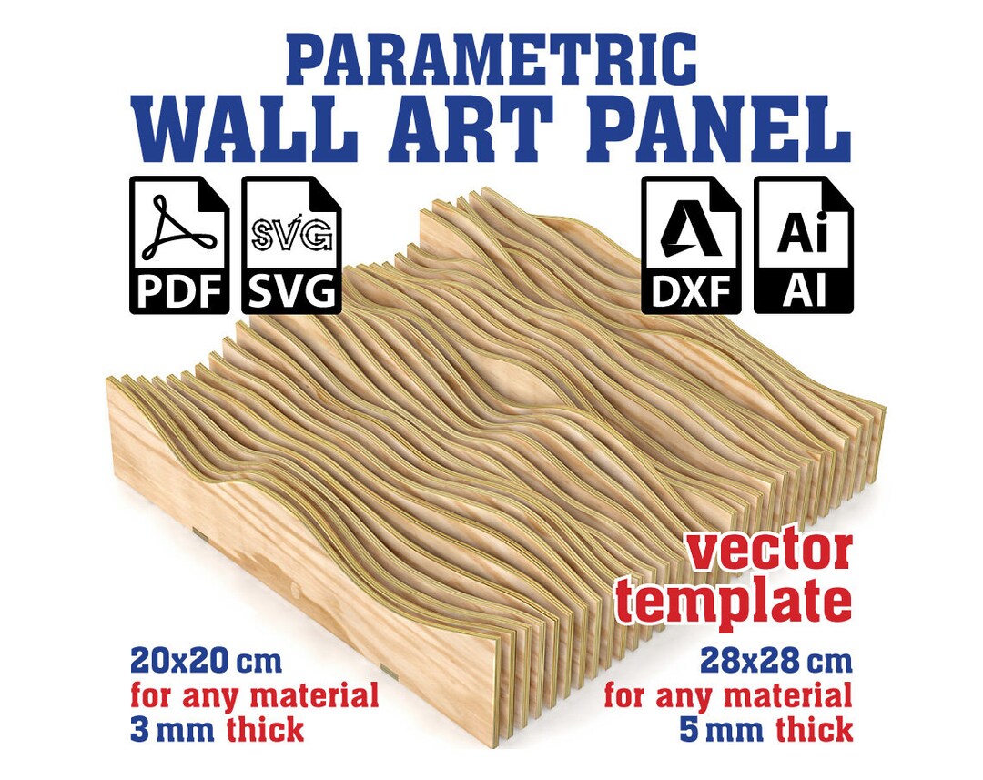 Parametric Wall Art SVG, Parametric Wall Art Panel DXF, Sliced Panel ...
