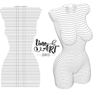 Woman Torso Sculpture Sliced Vector Template 60cm, Female Torso ...