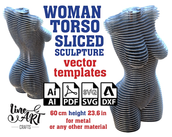 Woman Torso Sculpture Sliced Vector Template 60cm Female | Etsy UK
