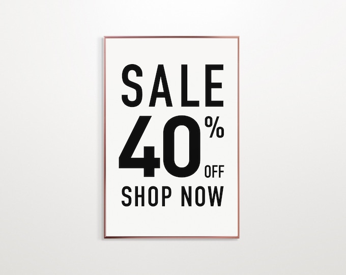 SALE 40% Off Sign Download for Retail Shops or Boutiques - Etsy
