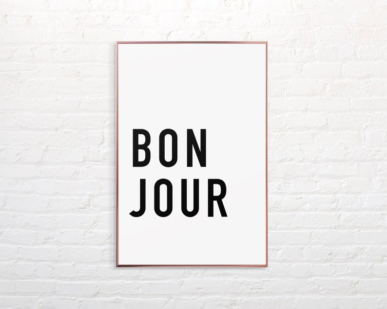 BONJOUR Sign Download, for Home Entry Greeting, Retail Boutiques, Small ...