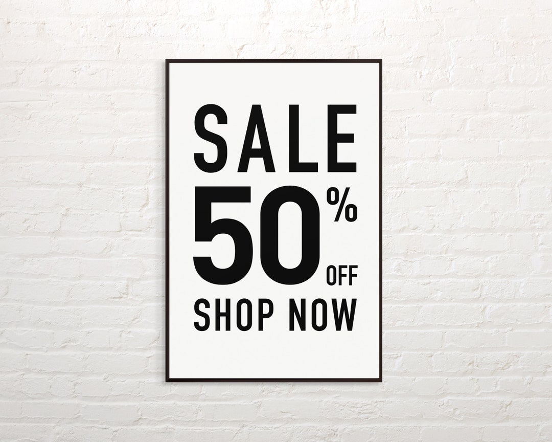 SALE 50% Off, Sign Download for Retail Shops or Boutiques, Small ...