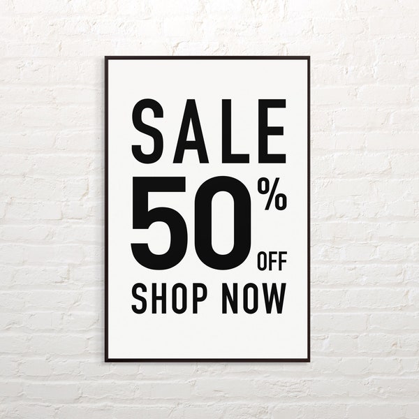 50% off Sale Sign - Etsy