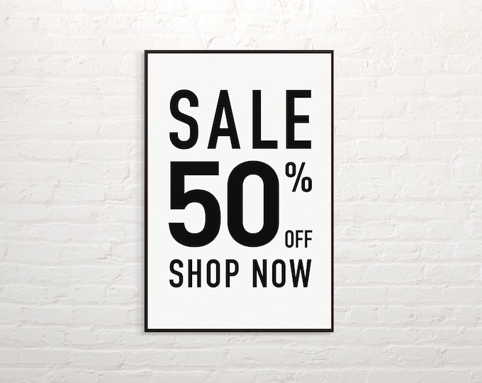 Editable Sale Sign Template, Printable Small Business Sign, Craft ...
