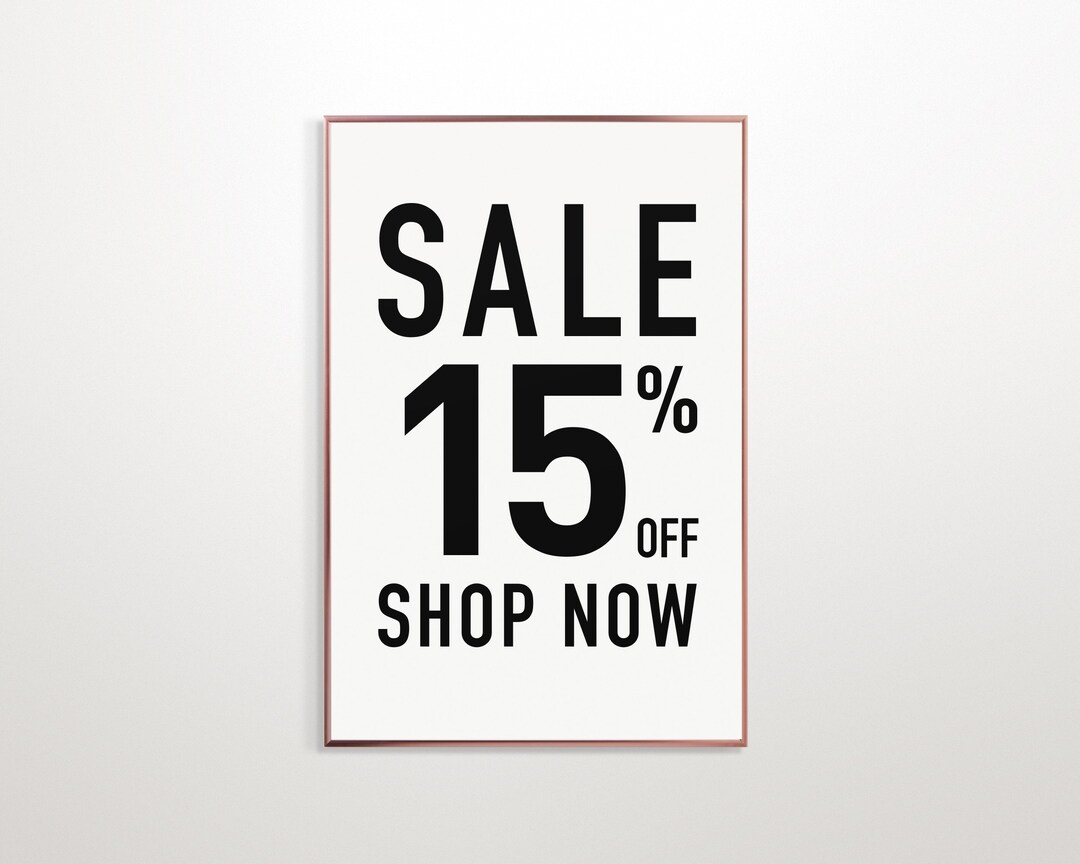 SALE 15% Off, Sign Download for Retail Shops or Boutiques, Small ...