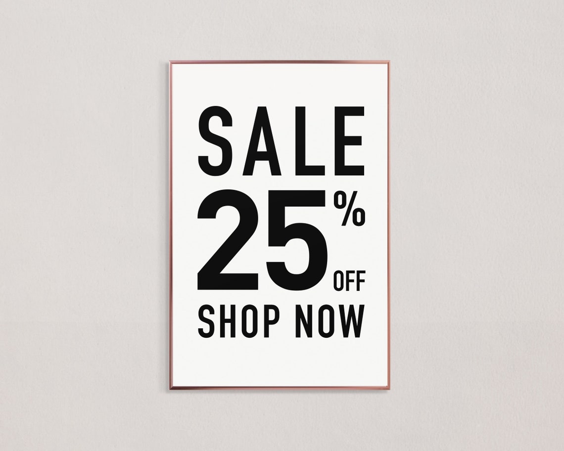 SALE 25% Off, Sign Download for Retail Shops or Boutiques, Small ...