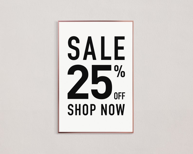 SALE 25% Off, Sign Download for Retail Shops or Boutiques, Small ...