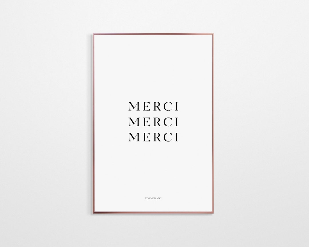 Merci Wall Art Print, French Thank You Decor, Attract Gratitude ...