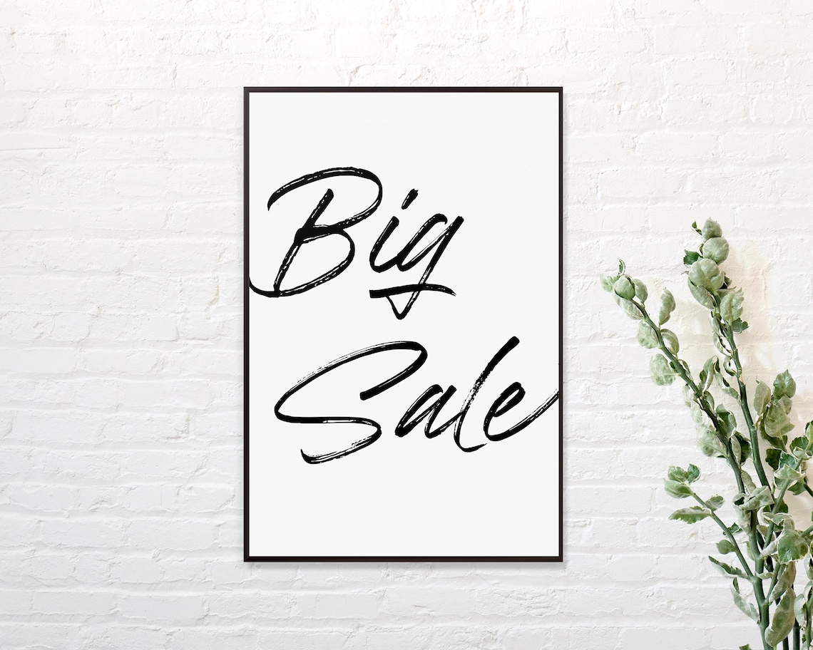BIG SALE, Sign Print, Small Business Supplies & Essentials, Handwriting ...
