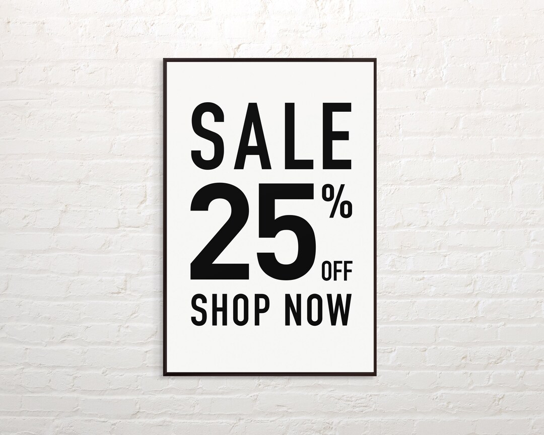 SALE 25% Off, Sign Download for Retail Shops or Boutiques, Small ...