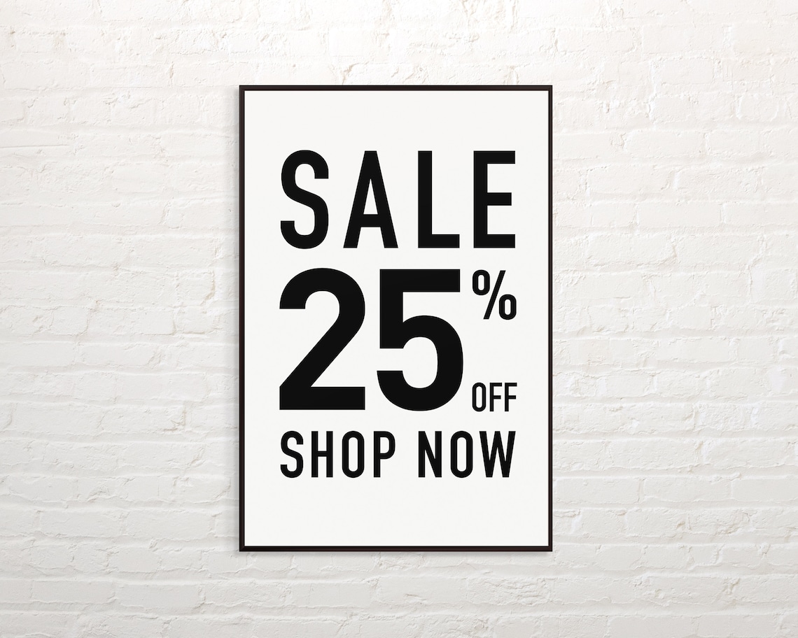SALE 25% Off, Sign Download for Retail Shops or Boutiques, Small ...