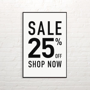 SALE 25% Off, Sign Download for Retail Shops or Boutiques, Small ...