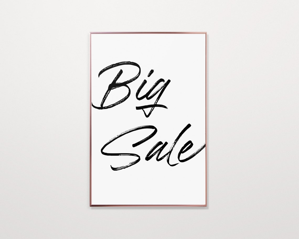 BIG SALE, Sign Print, Small Business Supplies & Essentials, Handwriting ...