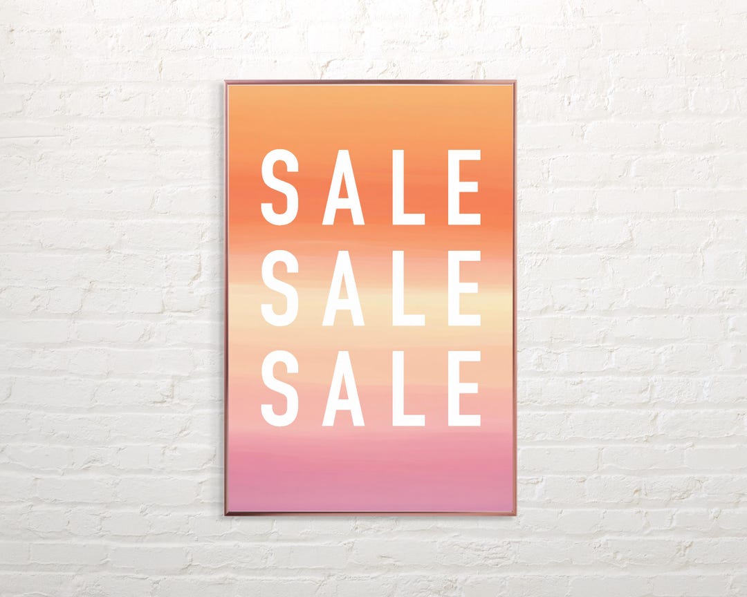 Printable Retail Sale Sign, Minimalist Modern Type Design (digital ...