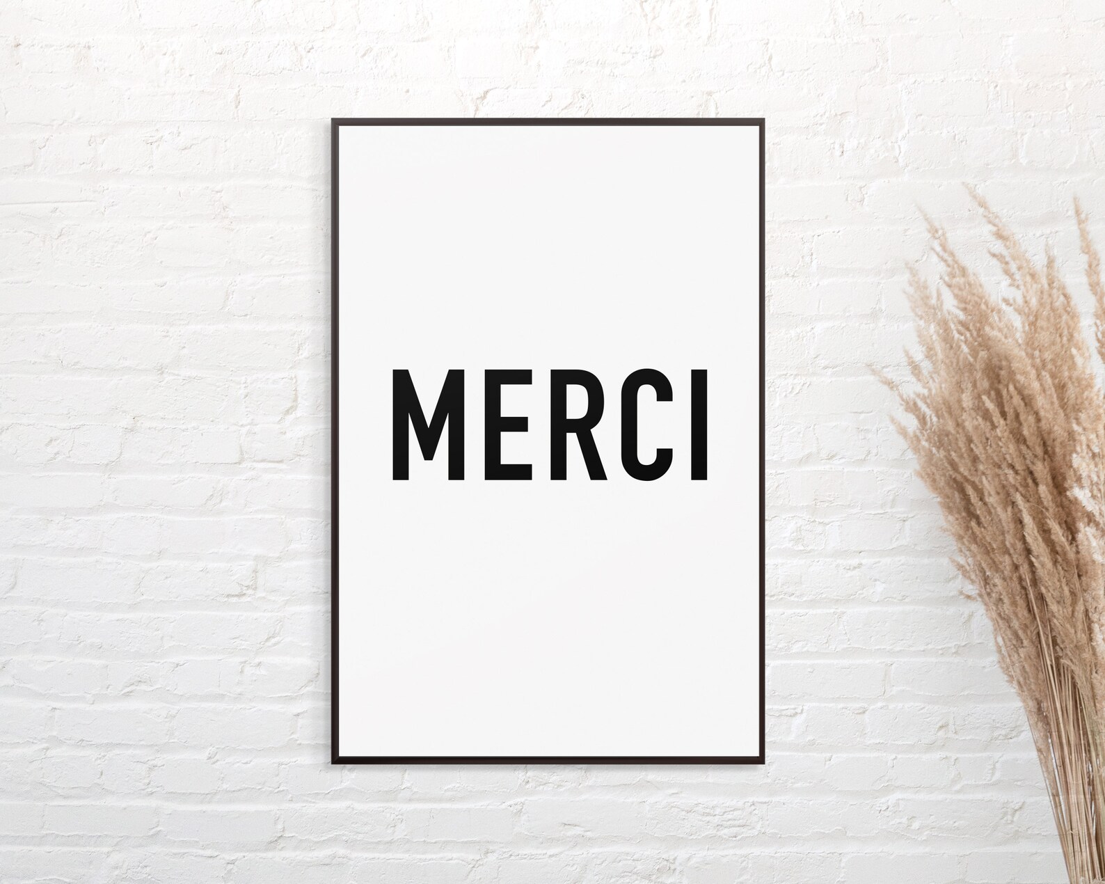 Merci Sign Printable, French Minimal Home Decor, Boutique Small ...