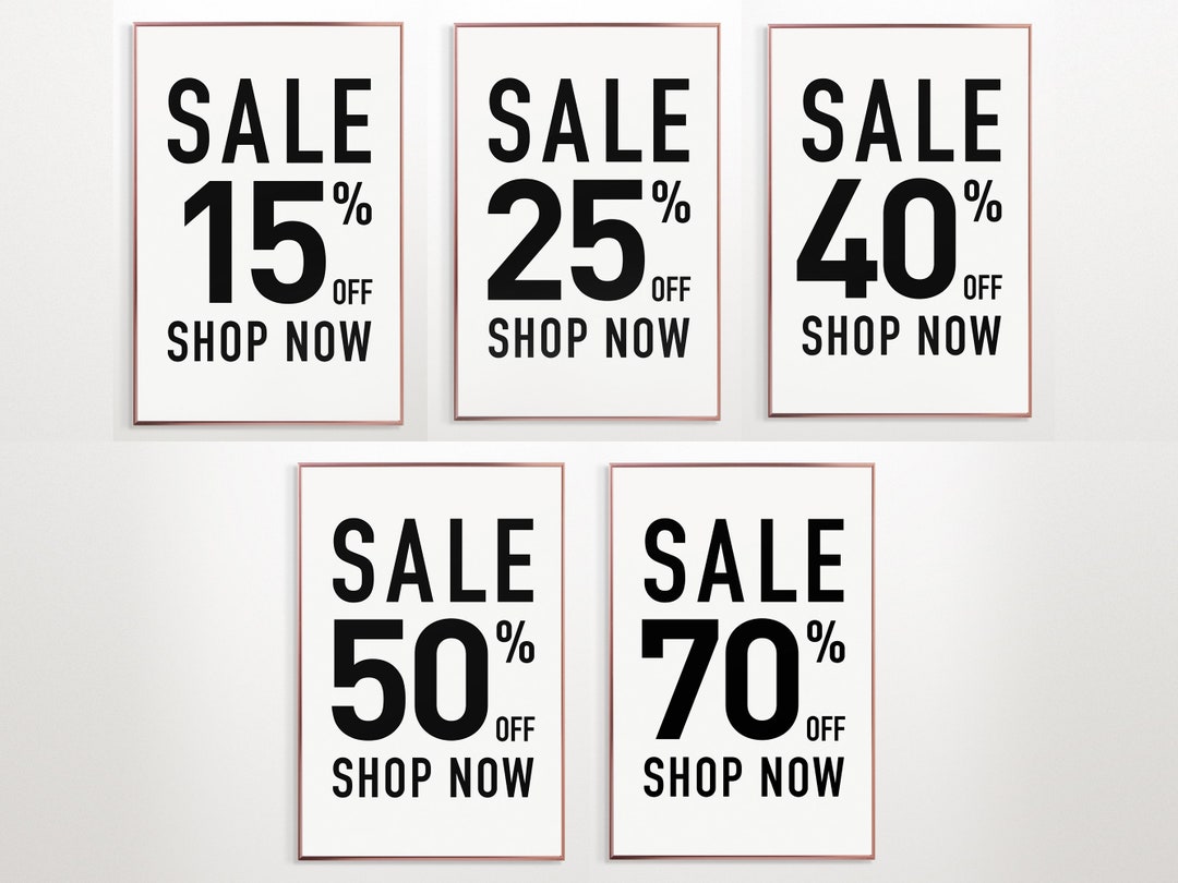 5 Set of SALE, Signs Download for Retail Shop / Boutique, Small ...