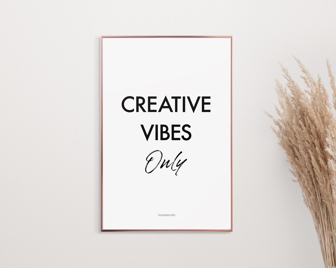 Creative Vibes Only, Wall Art, Daily Manifest Gift, Small Business Home ...