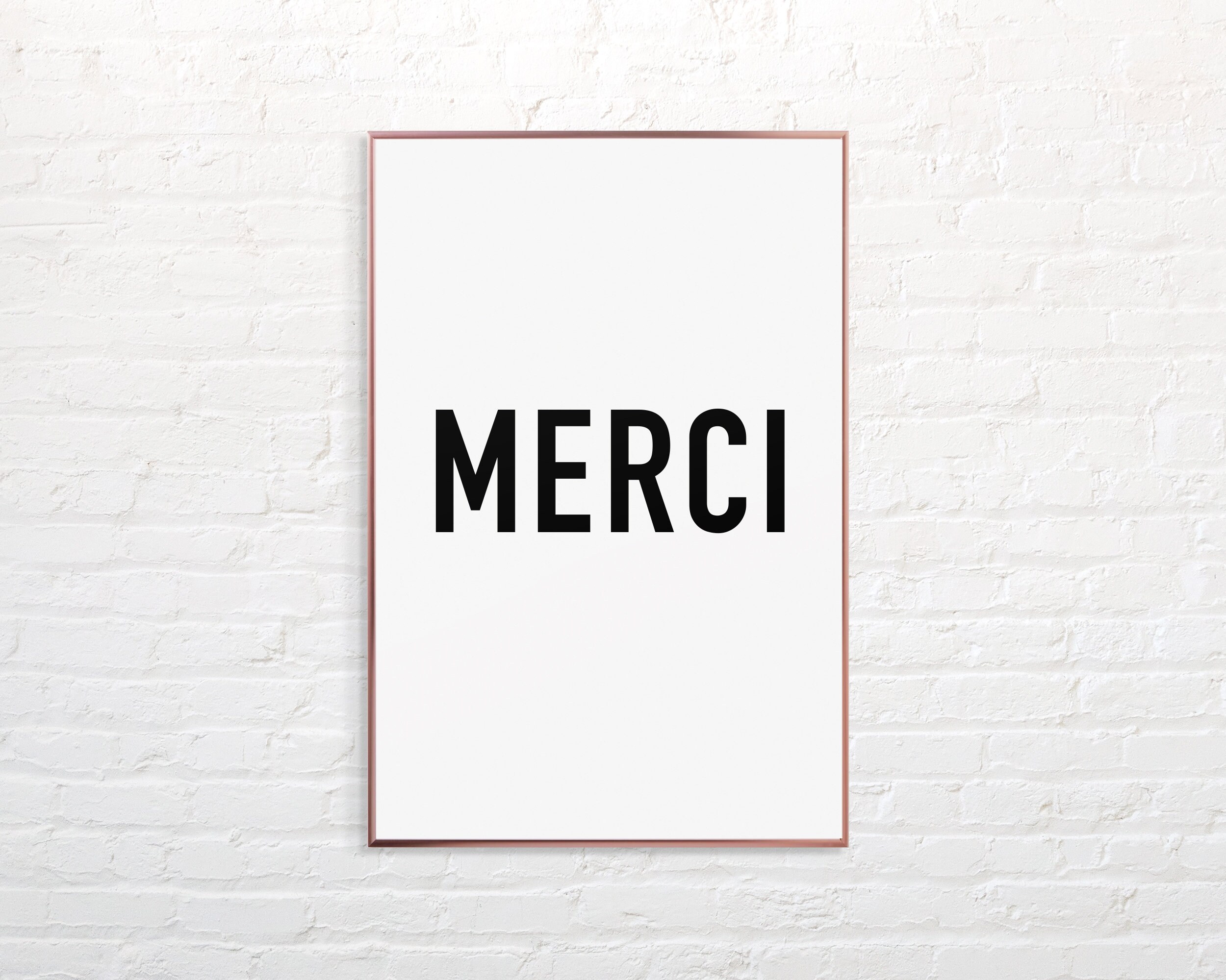 Merci Sign Printable, French Minimal Home Decor, Boutique Small ...