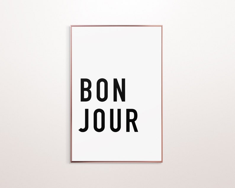 BONJOUR Sign Download, for Home Entry Greeting, Retail Boutiques, Small ...