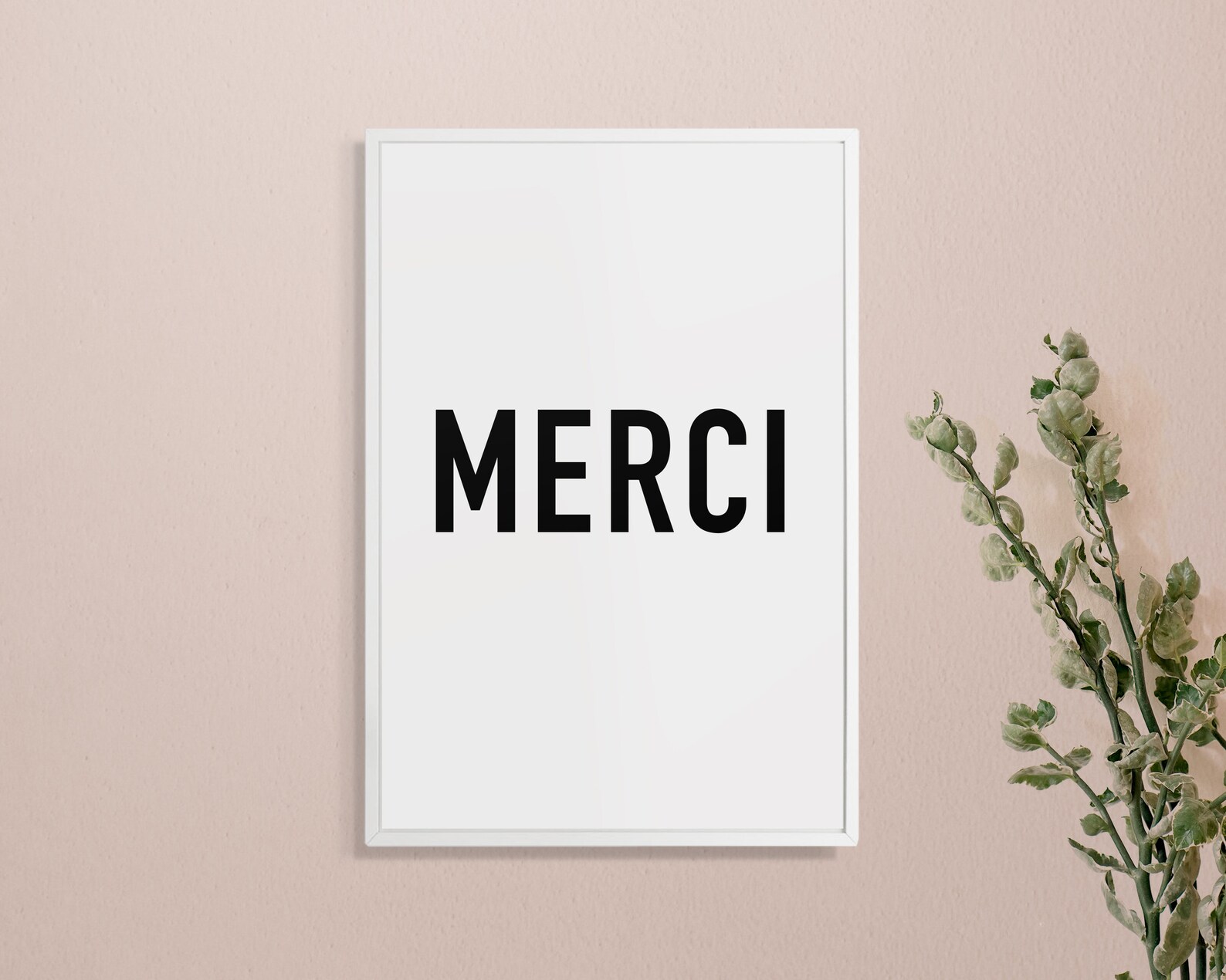 Merci Sign Printable, French Minimal Home Decor, Boutique Small ...