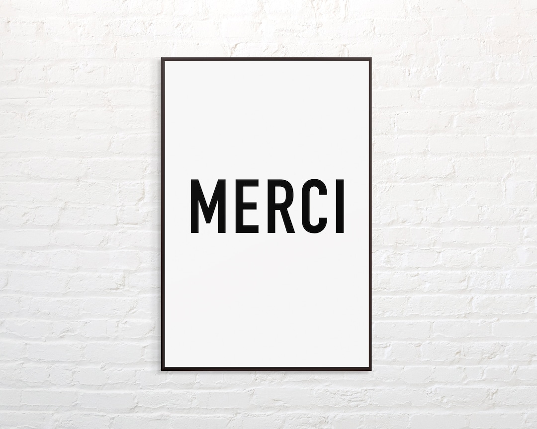 Merci Sign Printable, French Minimal Home Decor, Boutique Small ...