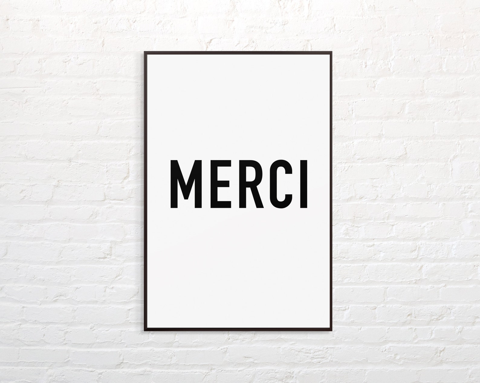 Merci Sign Printable, French Minimal Home Decor, Boutique Small ...
