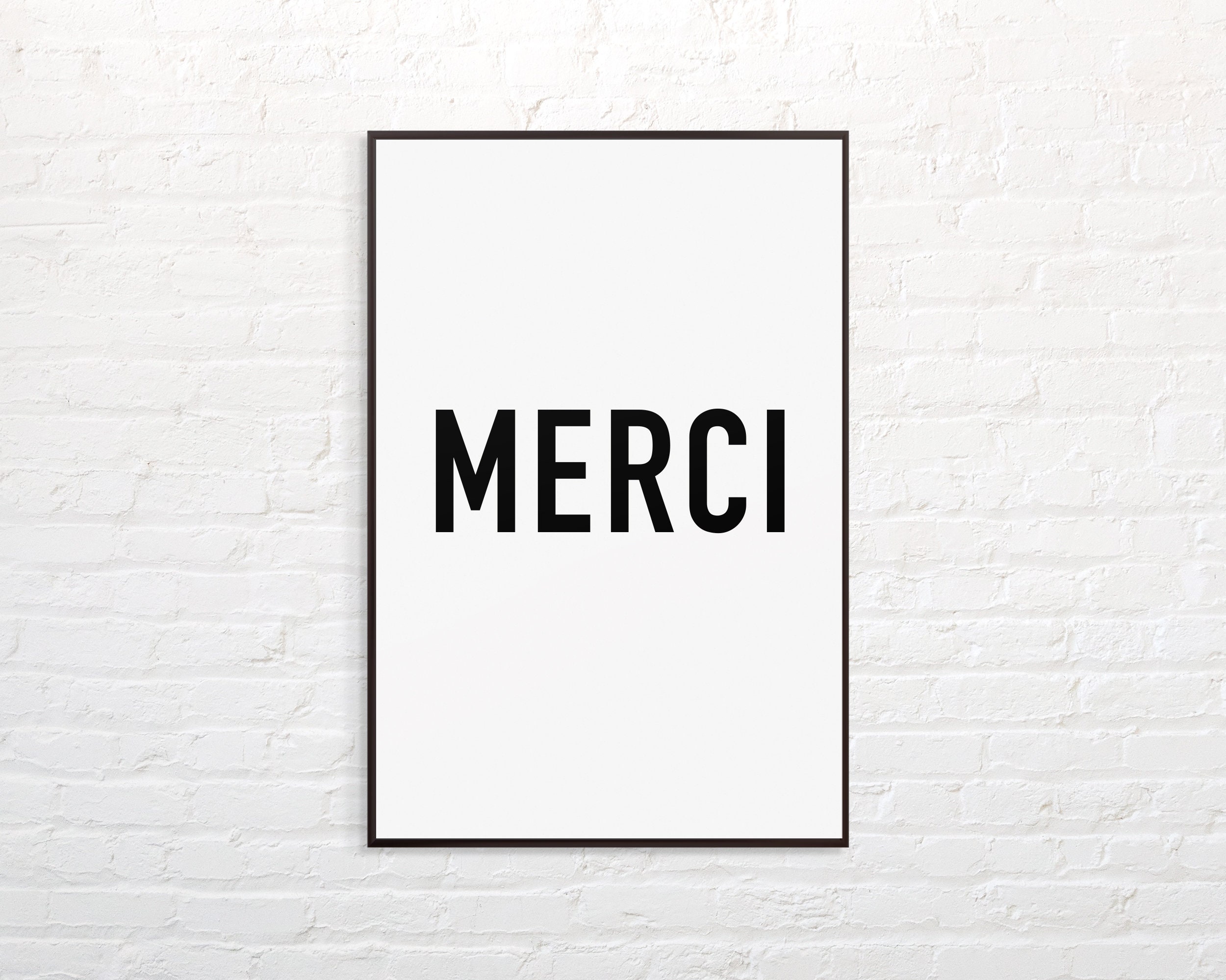 Merci Sign Printable, French Minimal Home Decor, Boutique Small ...