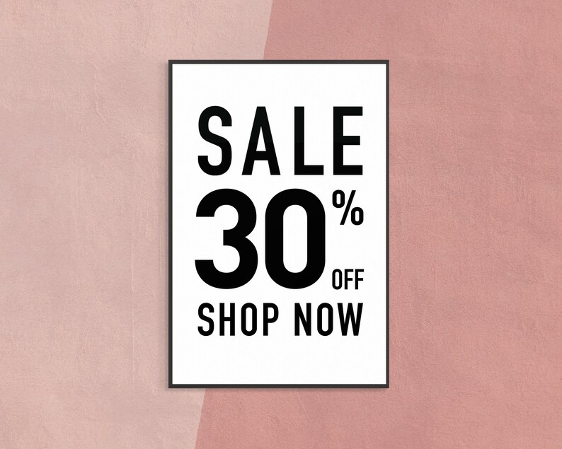 SALE 30% Off, Sign Download for Retail Shops or Boutiques, Small ...
