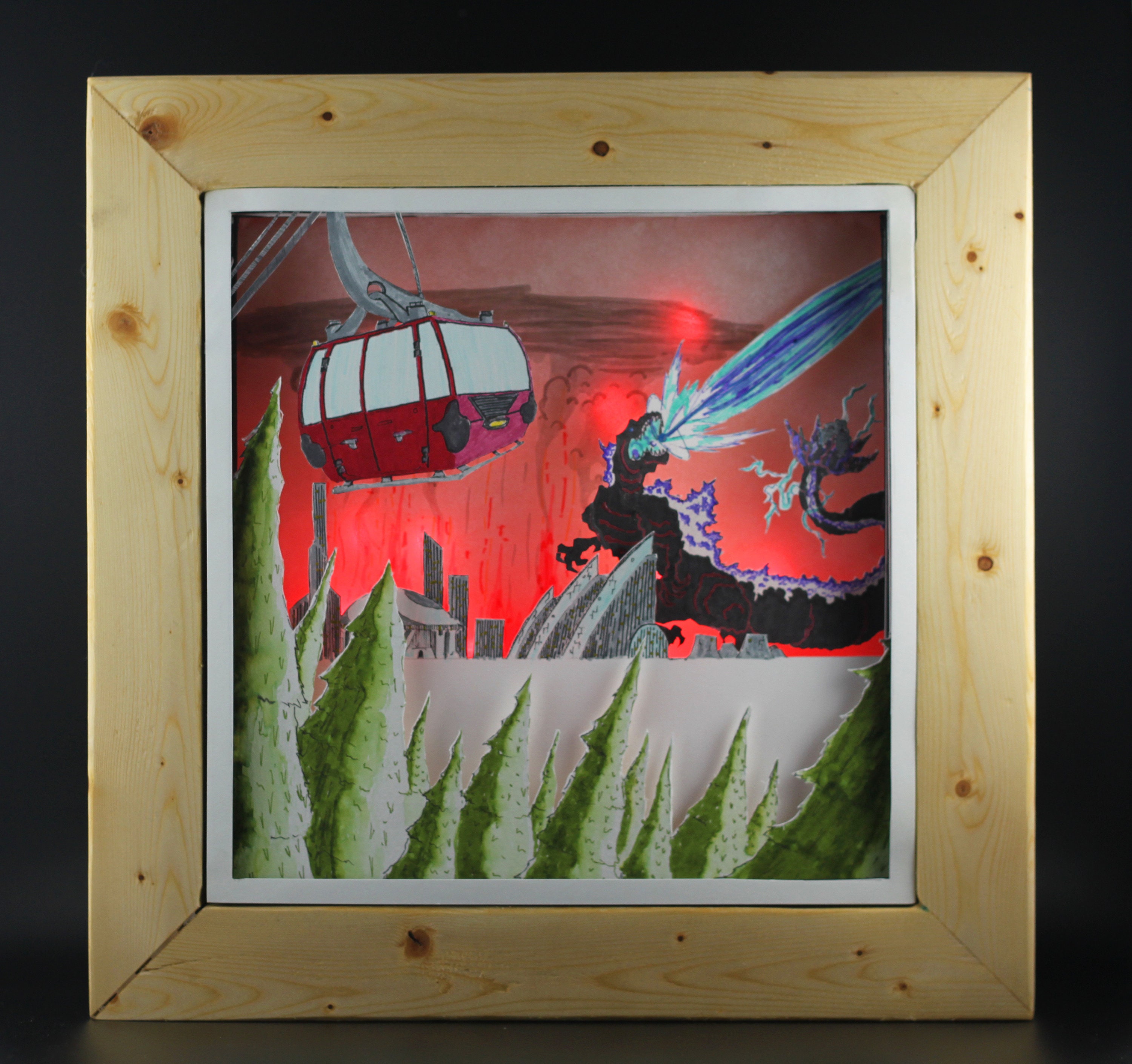 Shin Godzilla Collectible Art Light Box / Layered Painting / Night ...