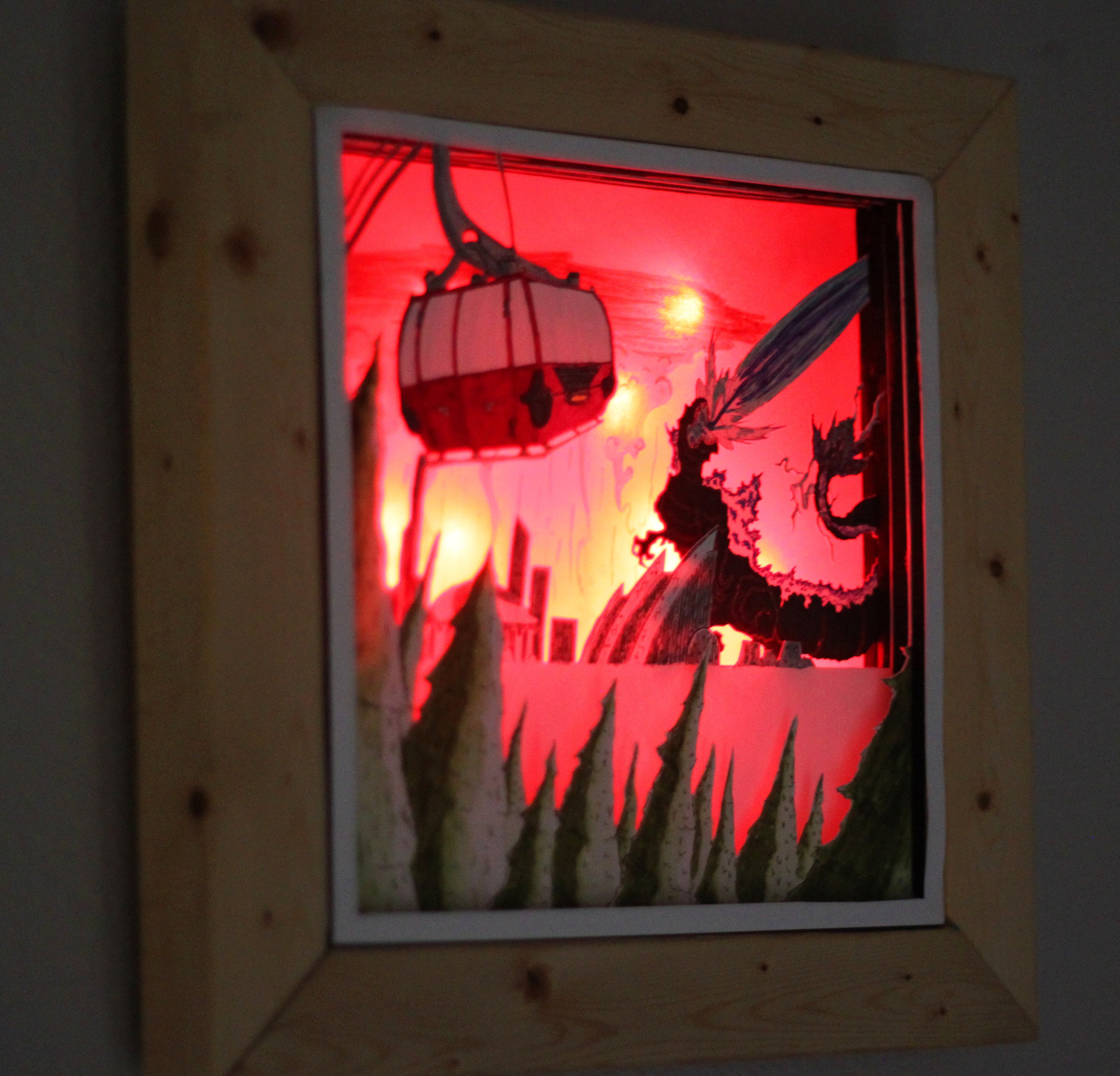 Shin Godzilla Collectible Art Light Box / Layered Painting / Night ...