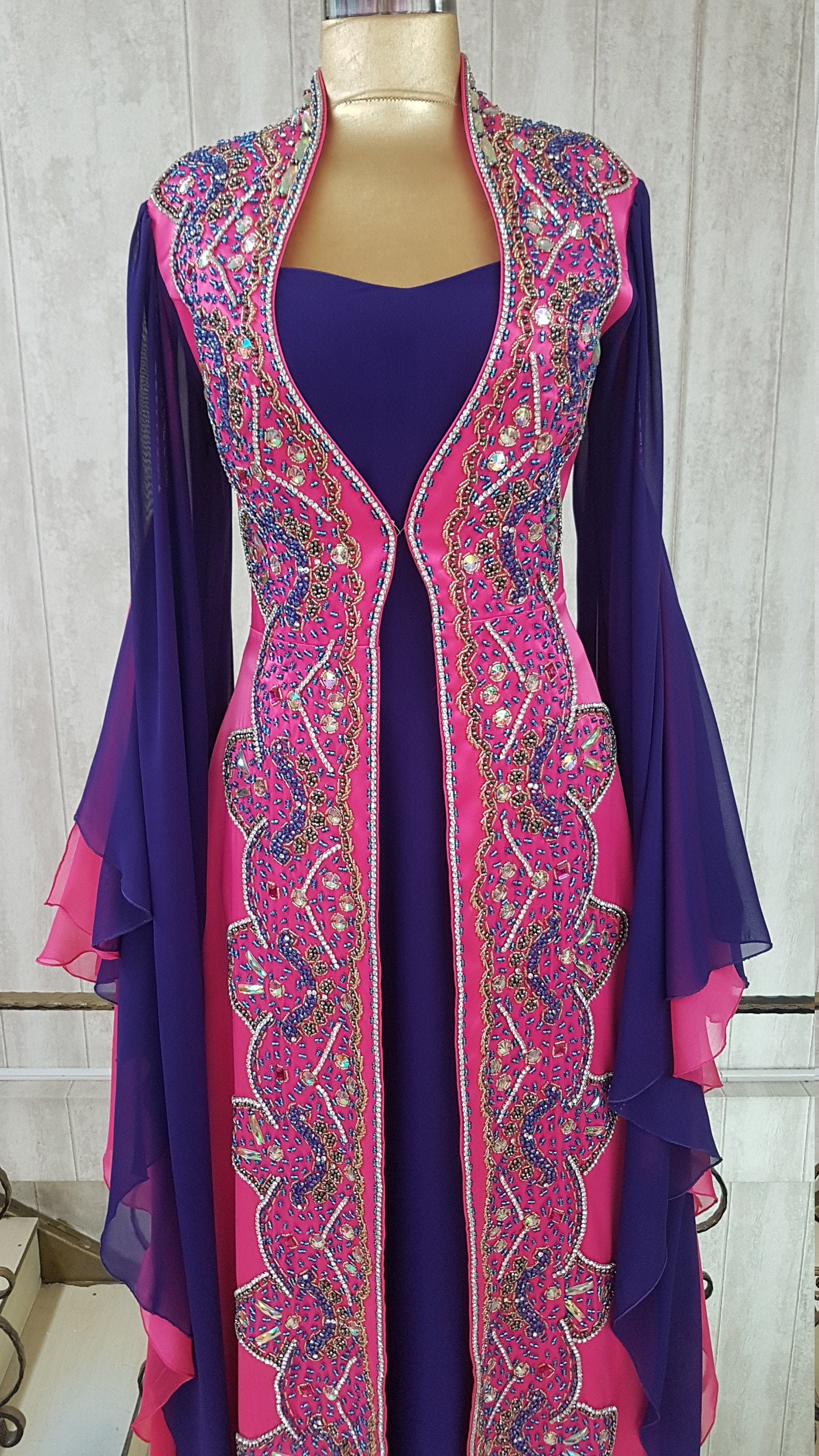Traditional Caftan With Ottoman Turkish Motif Kaftan Türk - Etsy