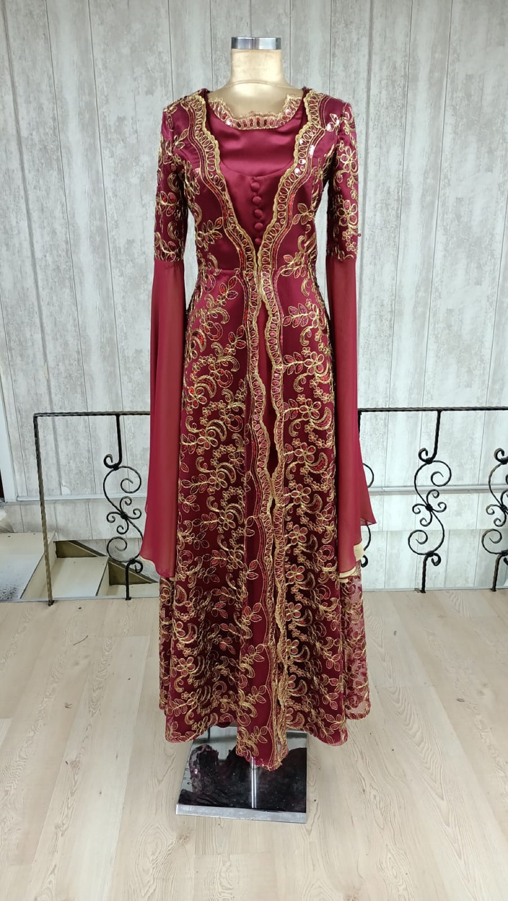 Traditional Caftan With Ottoman Turkish Motif Kaftan Türk | Etsy