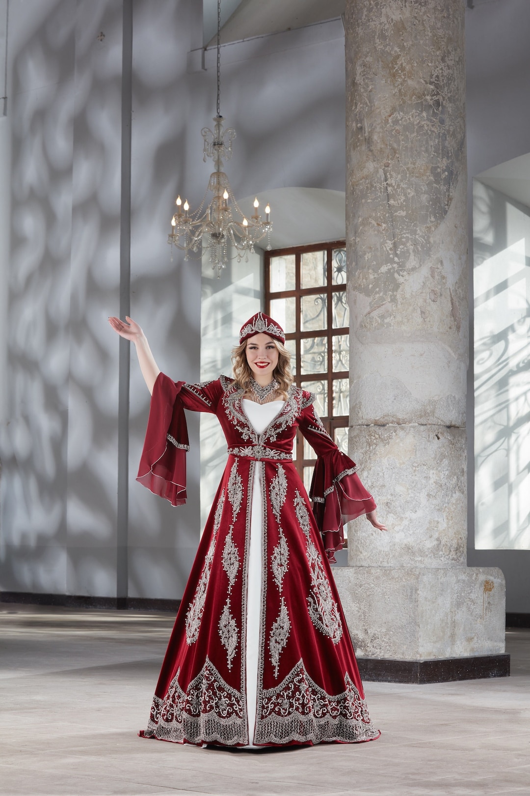 Traditional Caftan With Ottoman Turkish Motif Kaftan Türk Bindallı ...