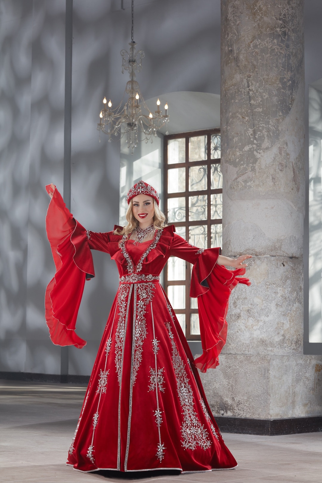 Traditional Caftan With Ottoman Turkish Motif Kaftan Türk Bindallı ...