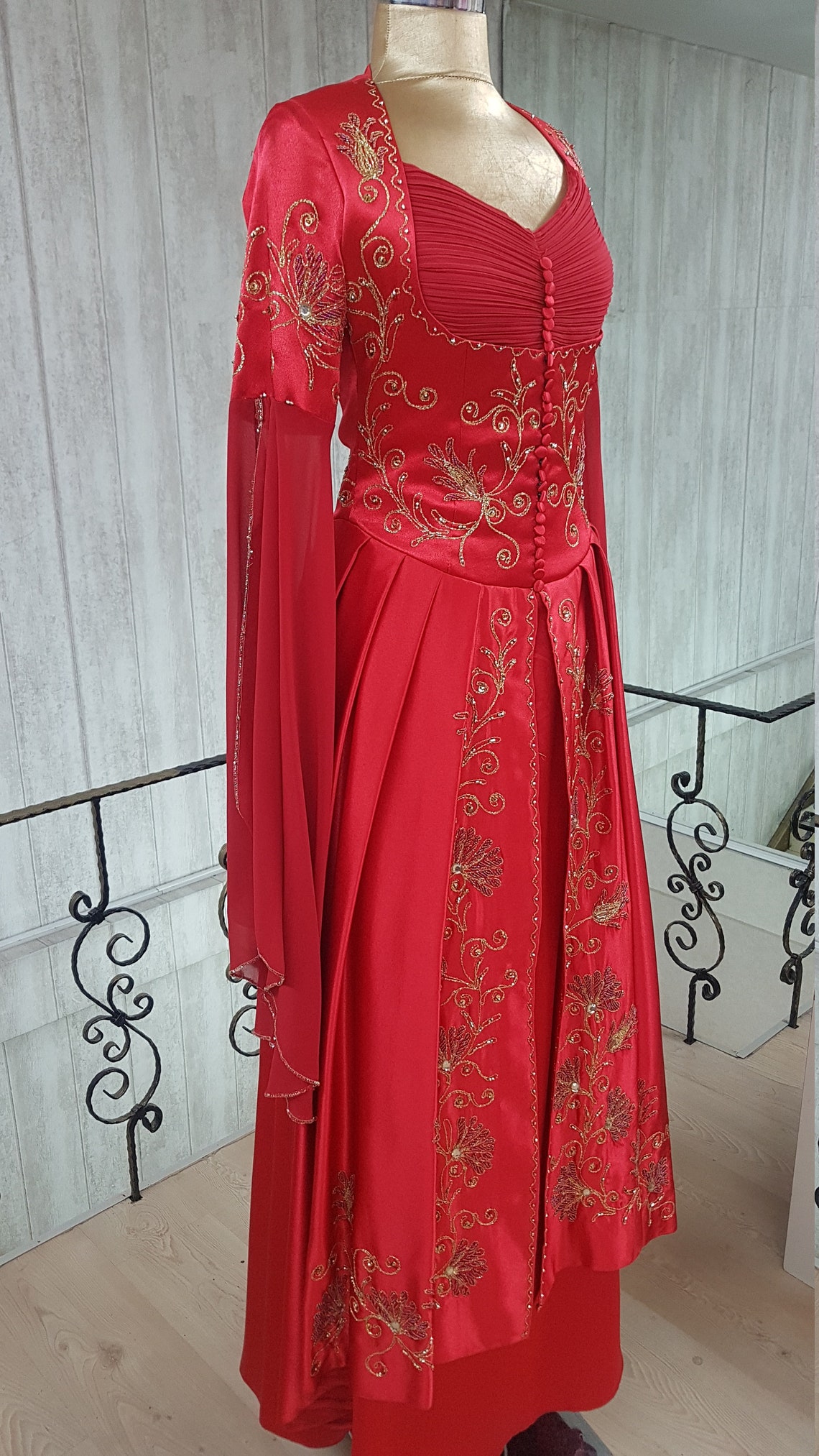 Traditional Caftan With Ottoman Turkish Motif Kaftan Türk - Etsy