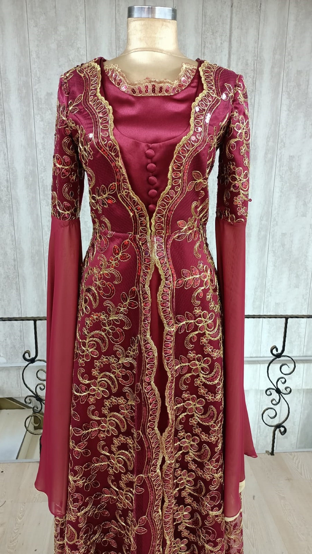 Traditional Caftan With Ottoman Turkish Motif Kaftan Türk Bindallı ...