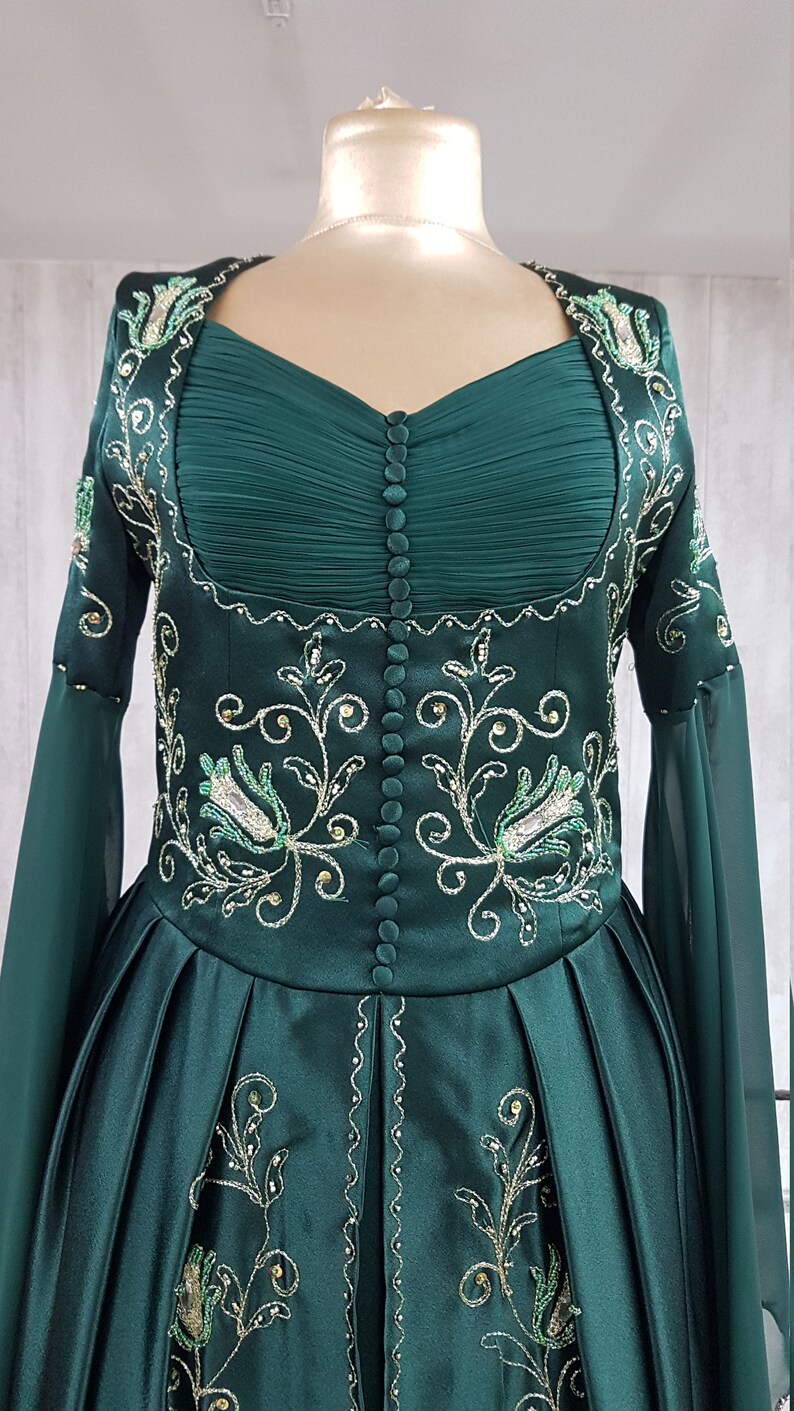 Traditional Caftan With Ottoman Turkish Motif Kaftan Türk Elbise Parti ...