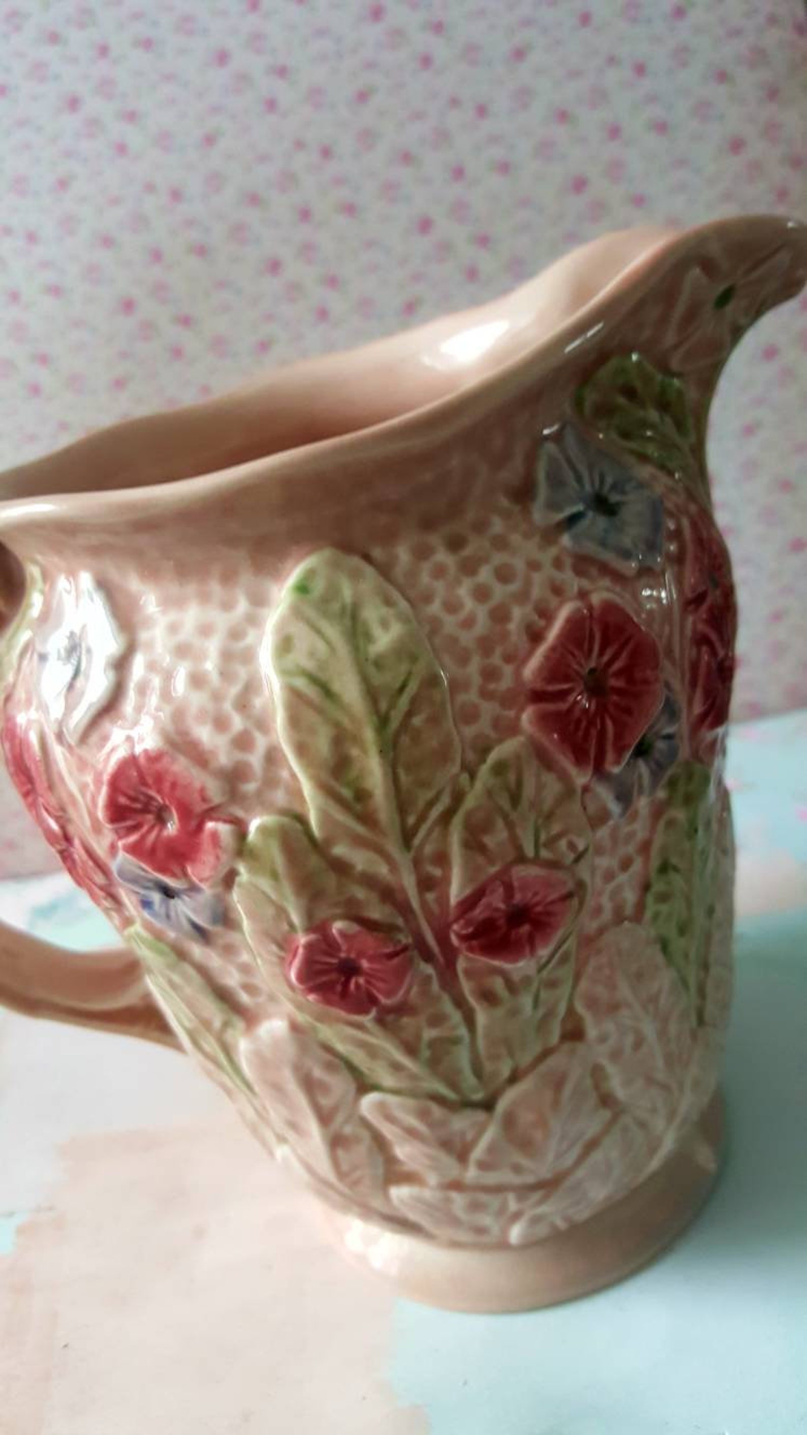 Art Deco Melba Ware Jug Raised Floral Primrose Design Pastel - Etsy