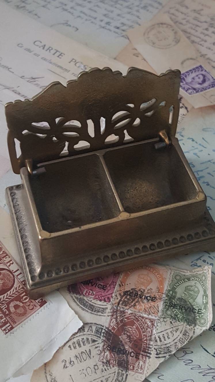 Brass Stamp Box Art Nouveau Style Sunflower Design Brass Box - Etsy UK