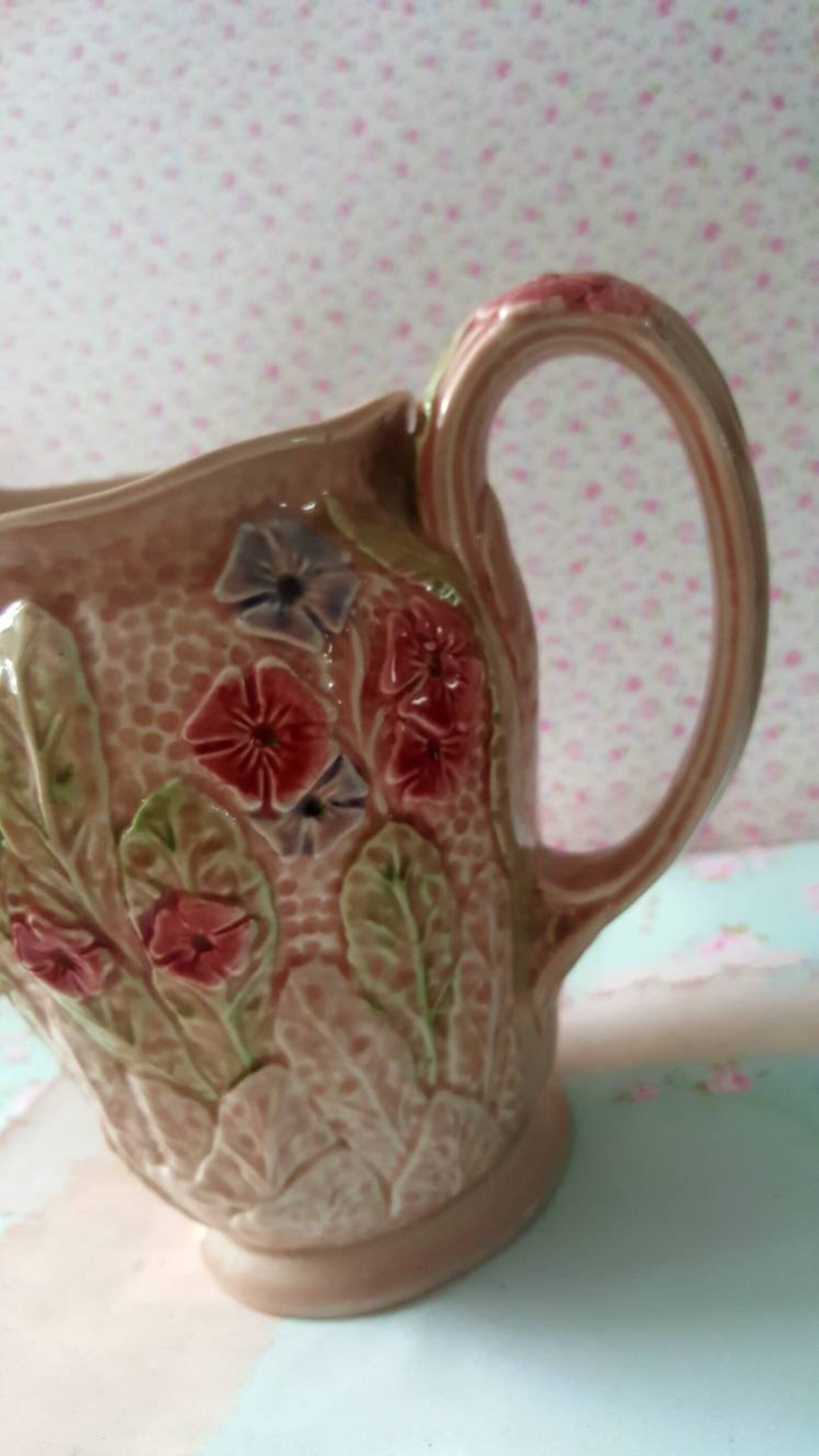 Art Deco Melba Ware Jug Raised Floral Primrose Design Pastel | Etsy