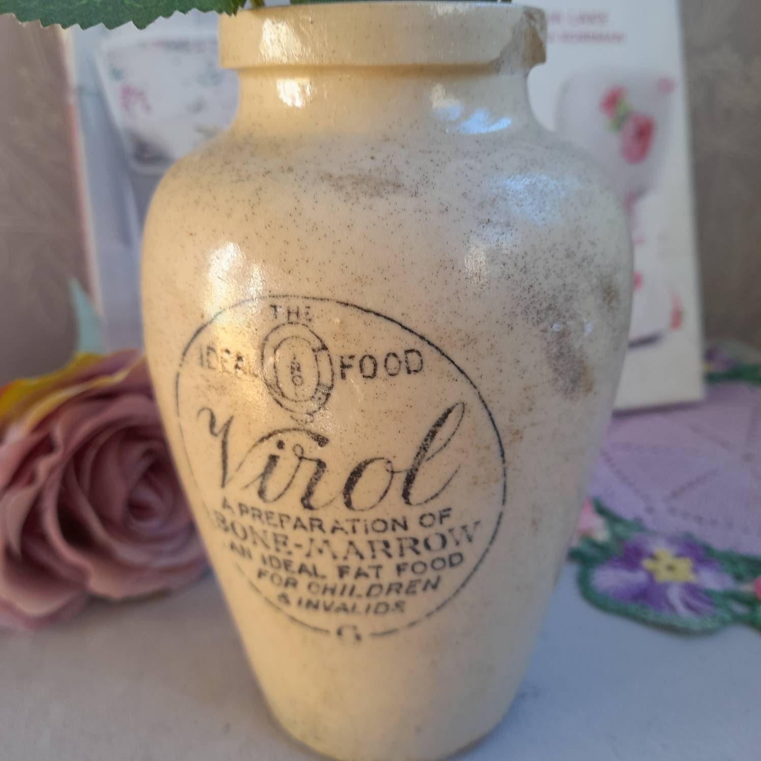 Antique Advertising Jar VIROL Virol Jar Decorative Display | Etsy